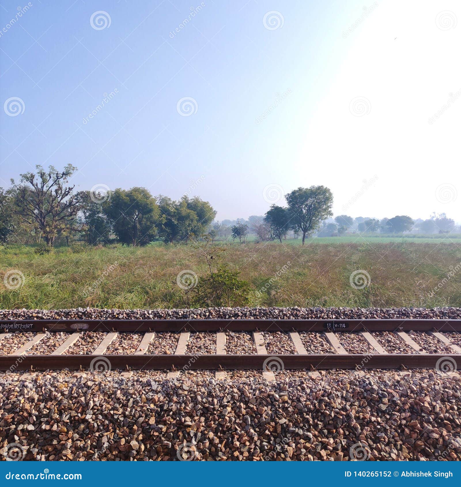 Long Indian Railways Train Track Stock Photo - Image of railroad ...