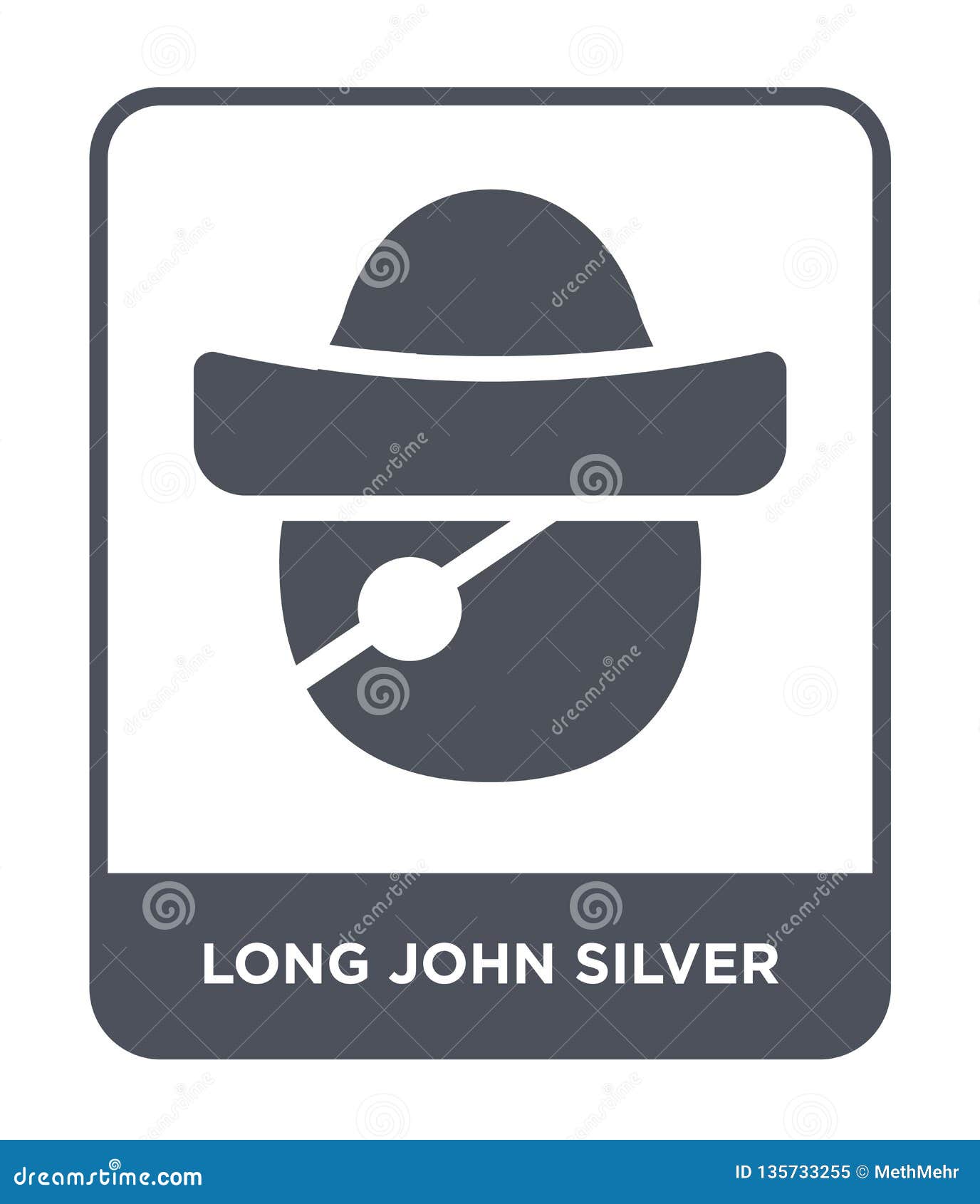 Long John Silver Icon in Trendy Design Style. Long John Silver Icon ...