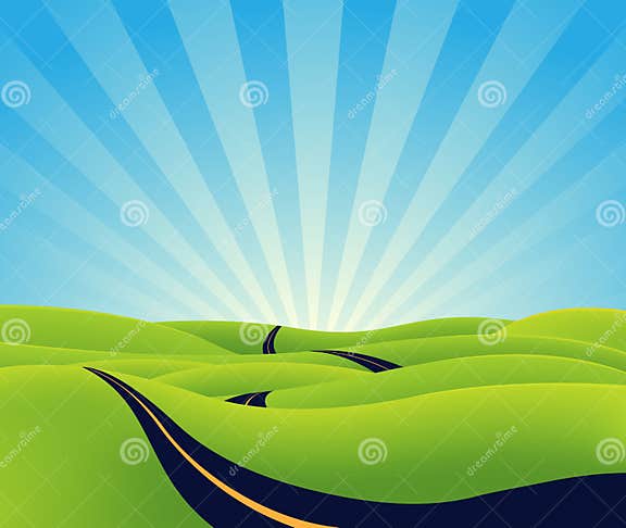 Long Journey through the Country Stock Vector - Illustration of ...