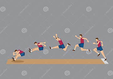 Long Jump in Action Sequential Vector Icons Stock Vector - Illustration ...