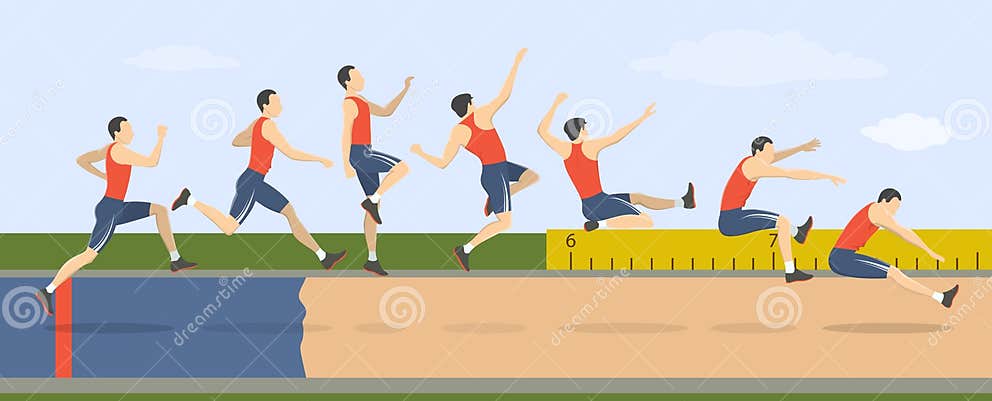 Long Jump Illustration Stock Vector Illustration Of Background 96813284