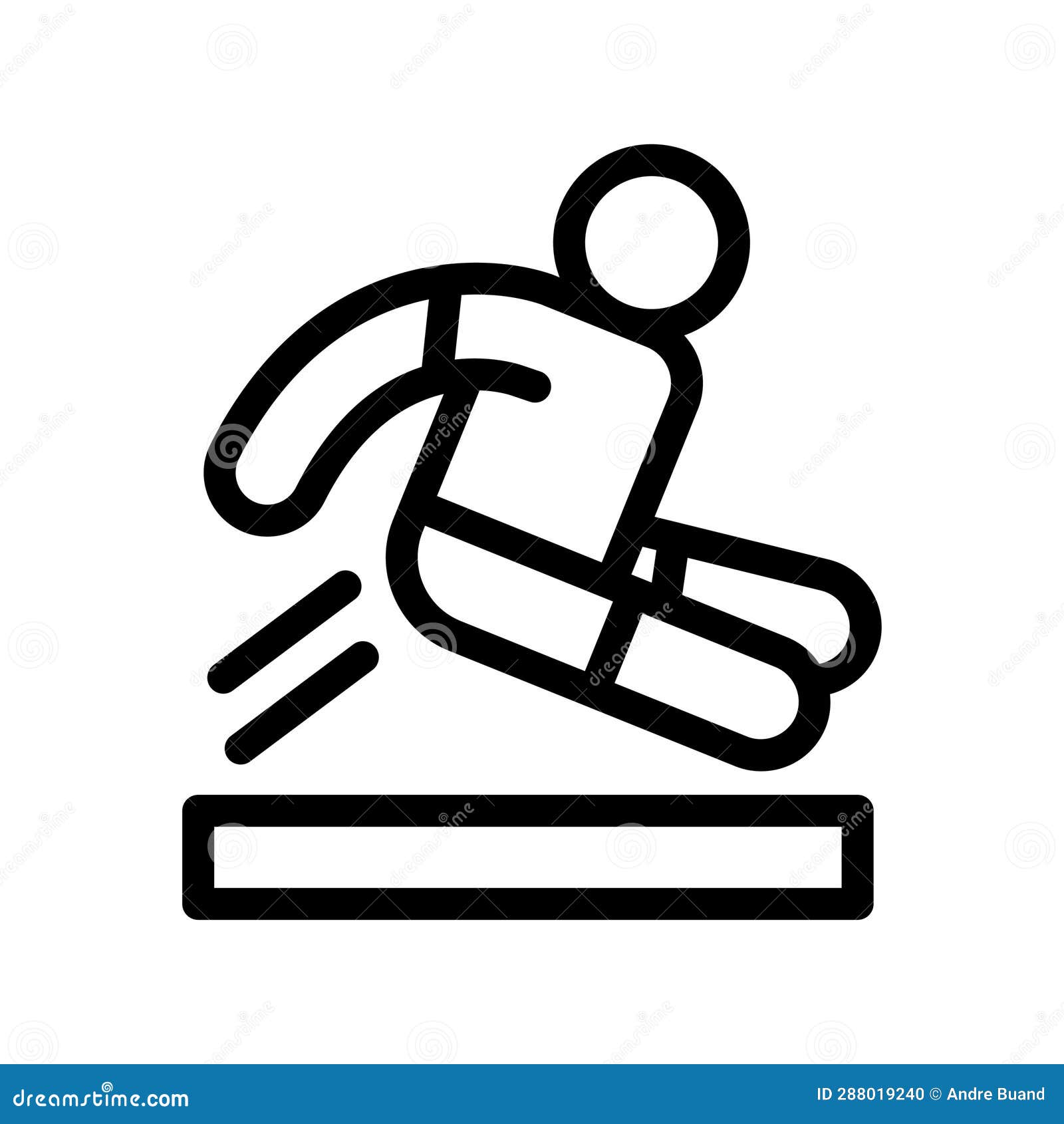 Long Jump Line Icon Illustration Vector Graphic Stock Illustration ...