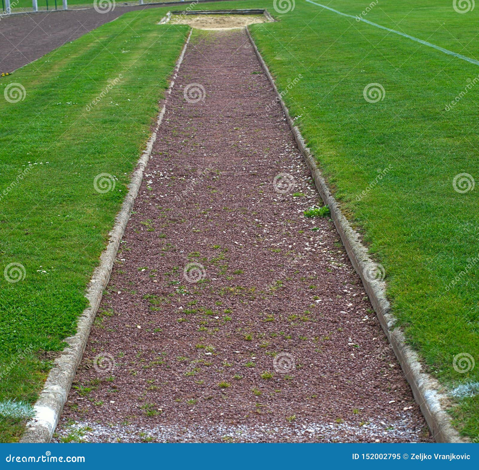 Long Jump Path on a Stadium, Front View Stock Image - Image of life ...