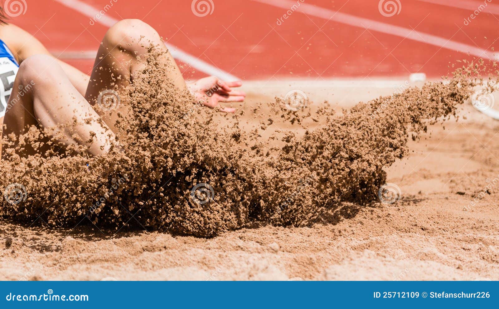 Long Jump in Track and Field Stock Image - Image of splash, splashing ...