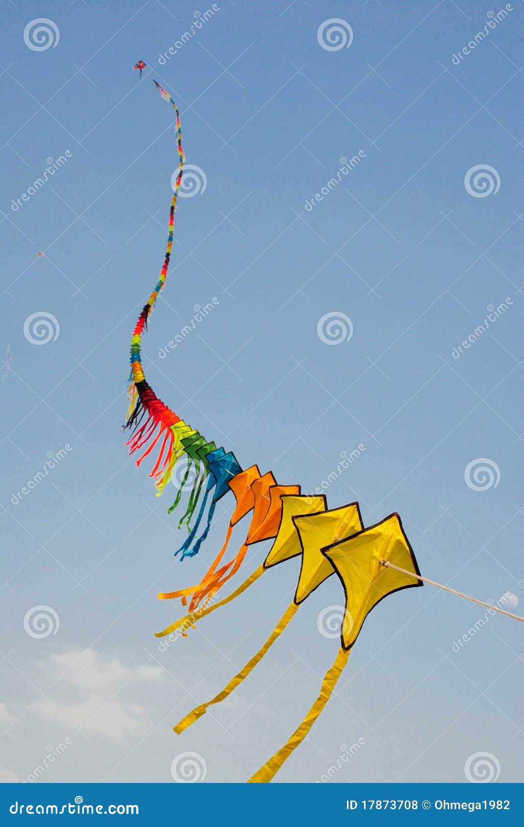 Long kite on the sky. stock illustration. Illustration of festival ...