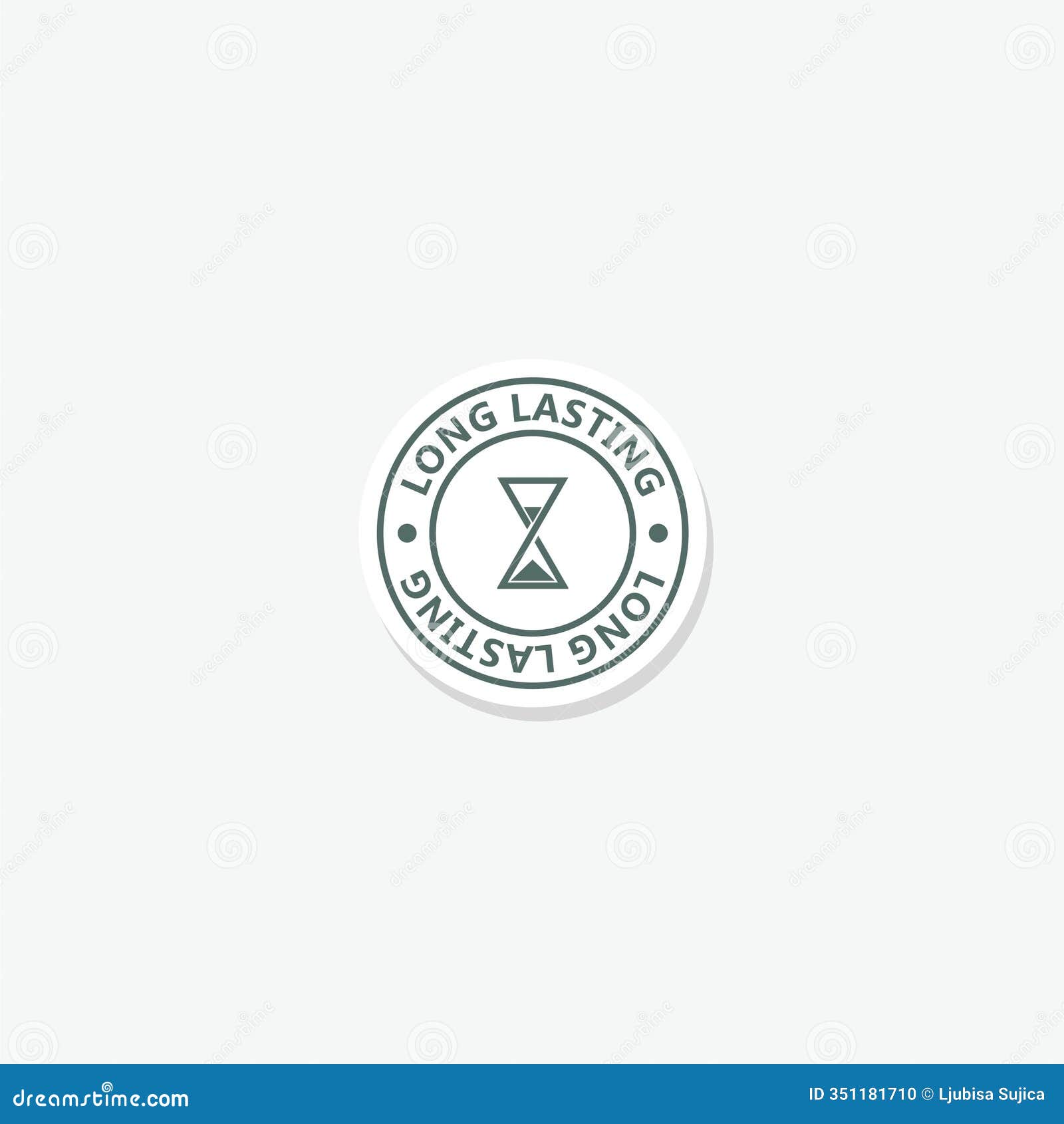 Long Lasting Sand Clock Icon Sticker Isolated on Gray Background Stock ...