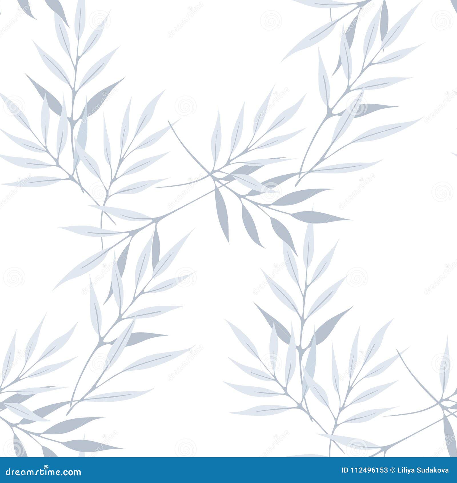 Long Leaves Vector Seamless Pattern Stock Vector - Illustration of ...