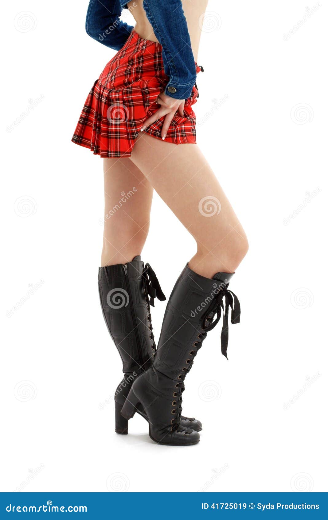 Long Legs and Checkered Skirt Stock Image - Image of beautiful, figure ...