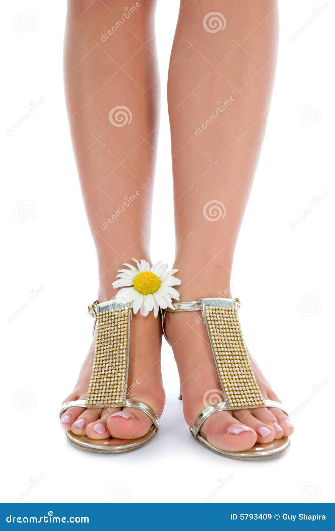 Long Legs On High Heels With Flowers Picture. Image: 5793409