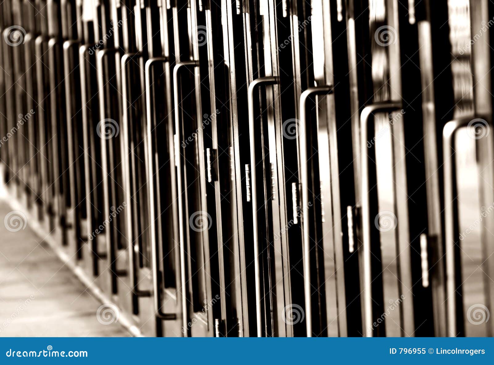 Long Line of Doors (Horizontal, Monochrome)) Stock Image - Image of ...