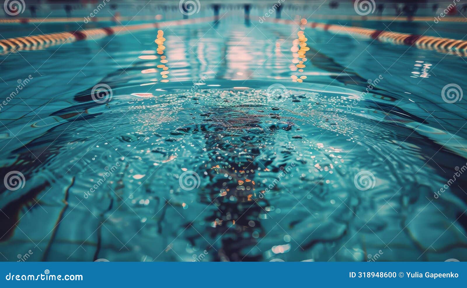 Long Line of Lanes in a Swimming Pool Stock Photo - Image of center ...
