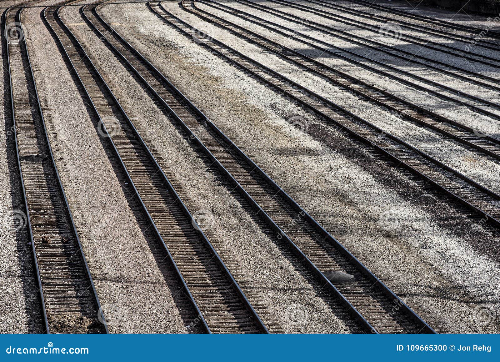 Multiple Railroad Tracks With Junctions At A Railway Station In A ...