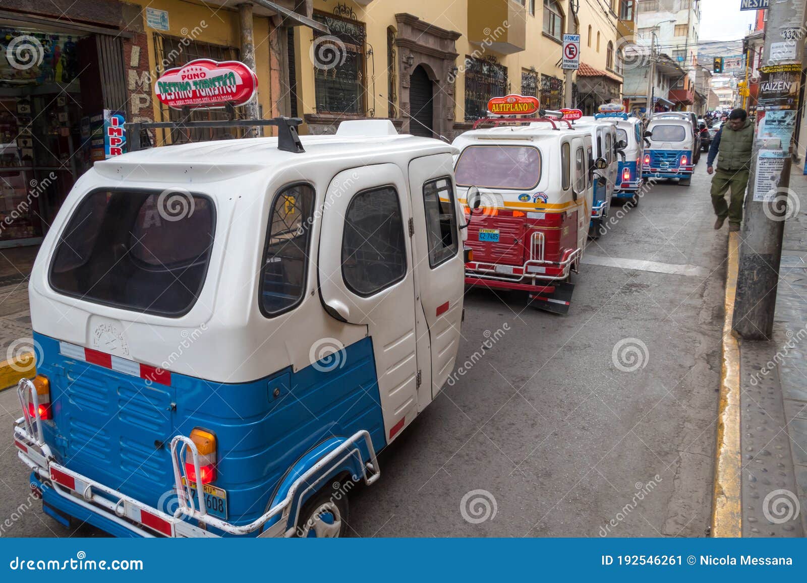 Long Line of Taxis in Puno, Peru Editorial Photo - Image of chivay ...