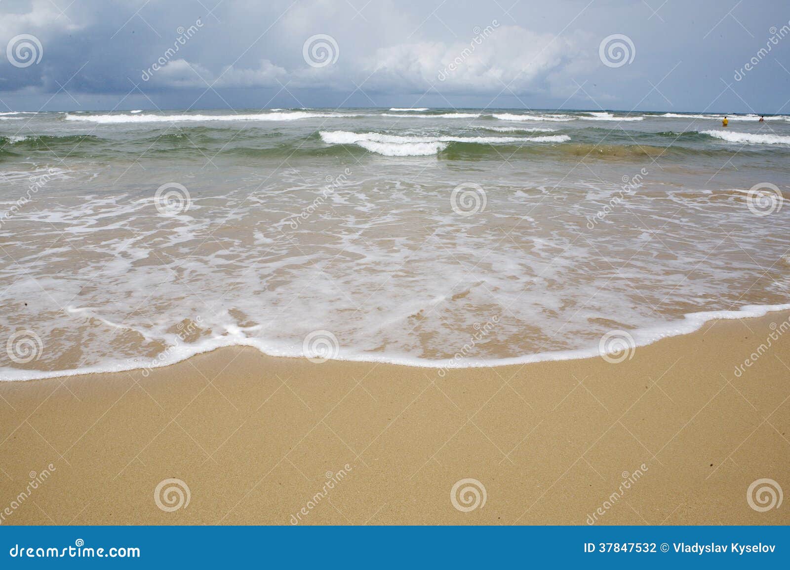 Long Line from White Wave on Yellow Tropic Ocean Beach Stock Photo ...
