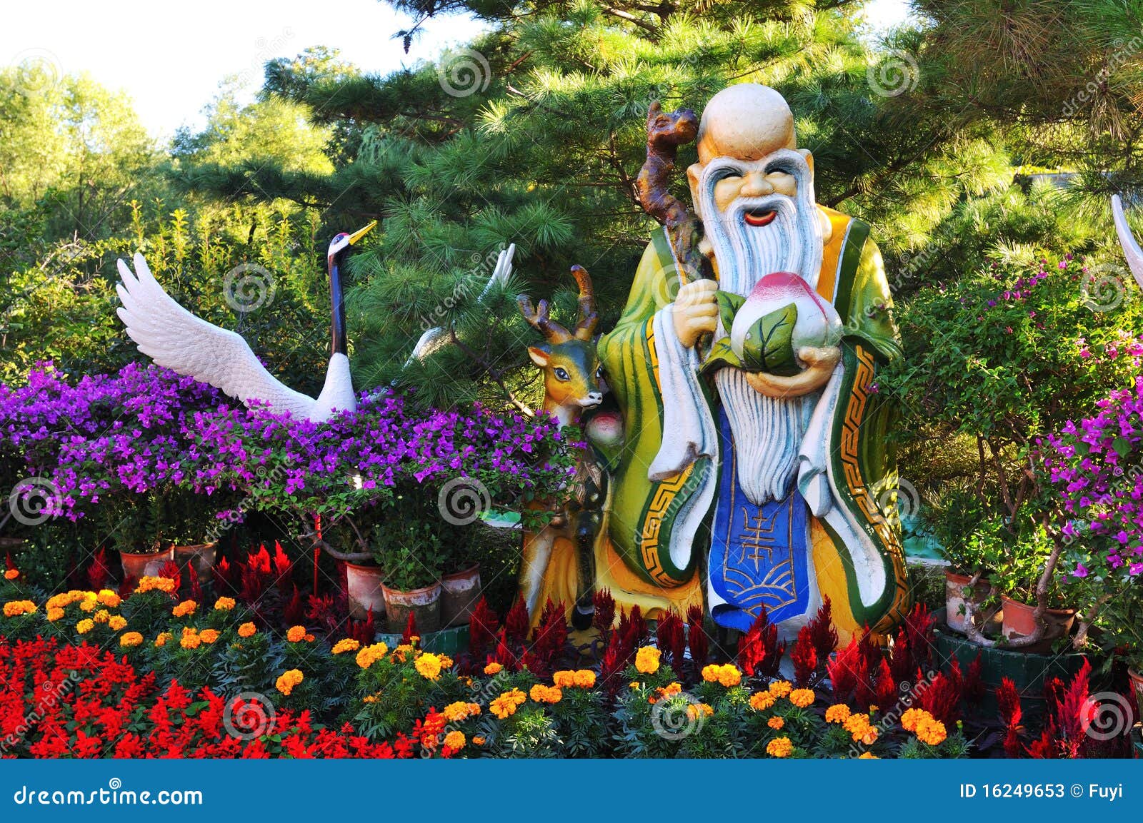 Long-lived people statue stock image. Image of china - 16249653