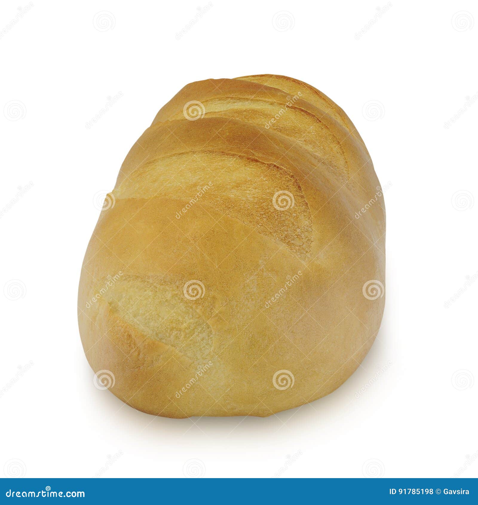 Long Loaf of Bread Isolated on White Background Front View Stock Photo ...