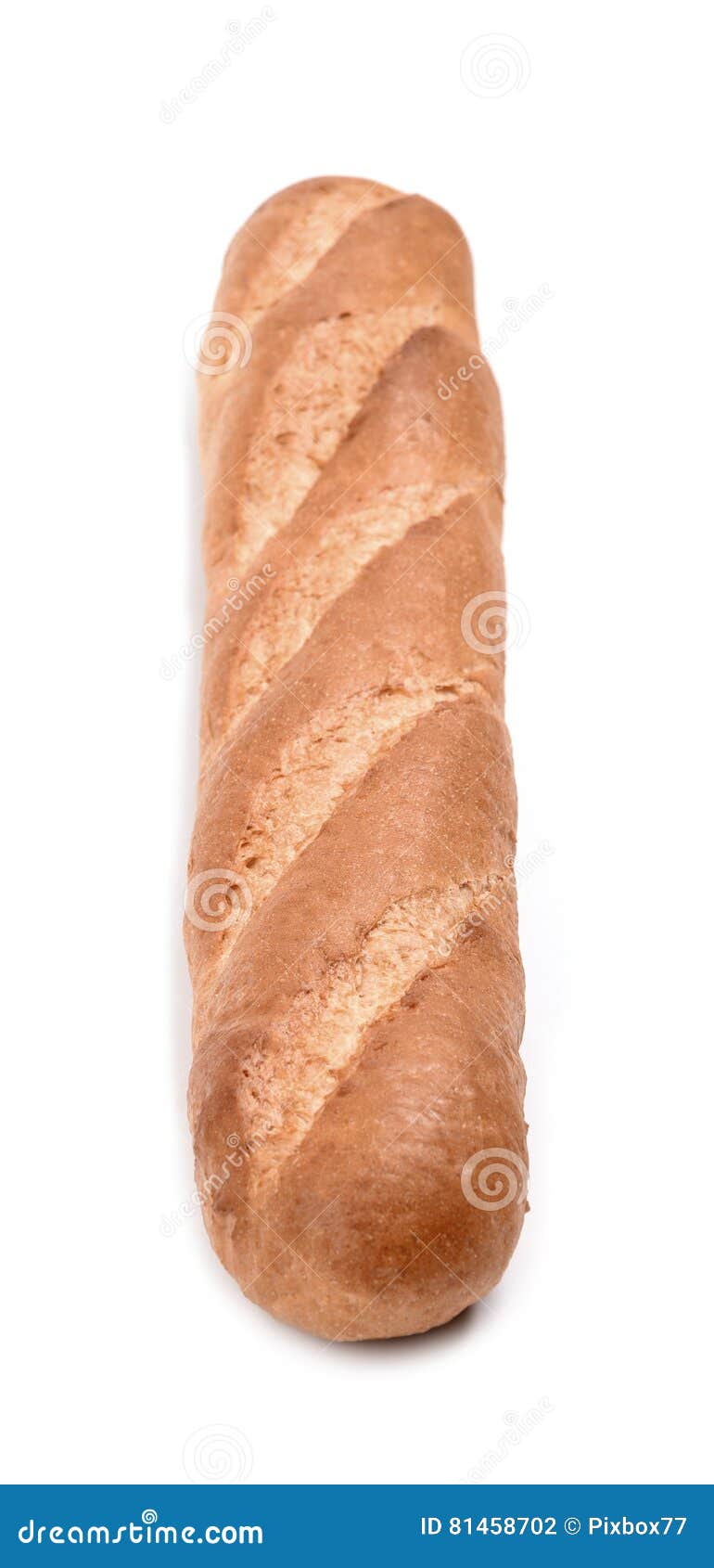 Long Loaf Isolated on White Stock Photo - Image of food, delicious ...