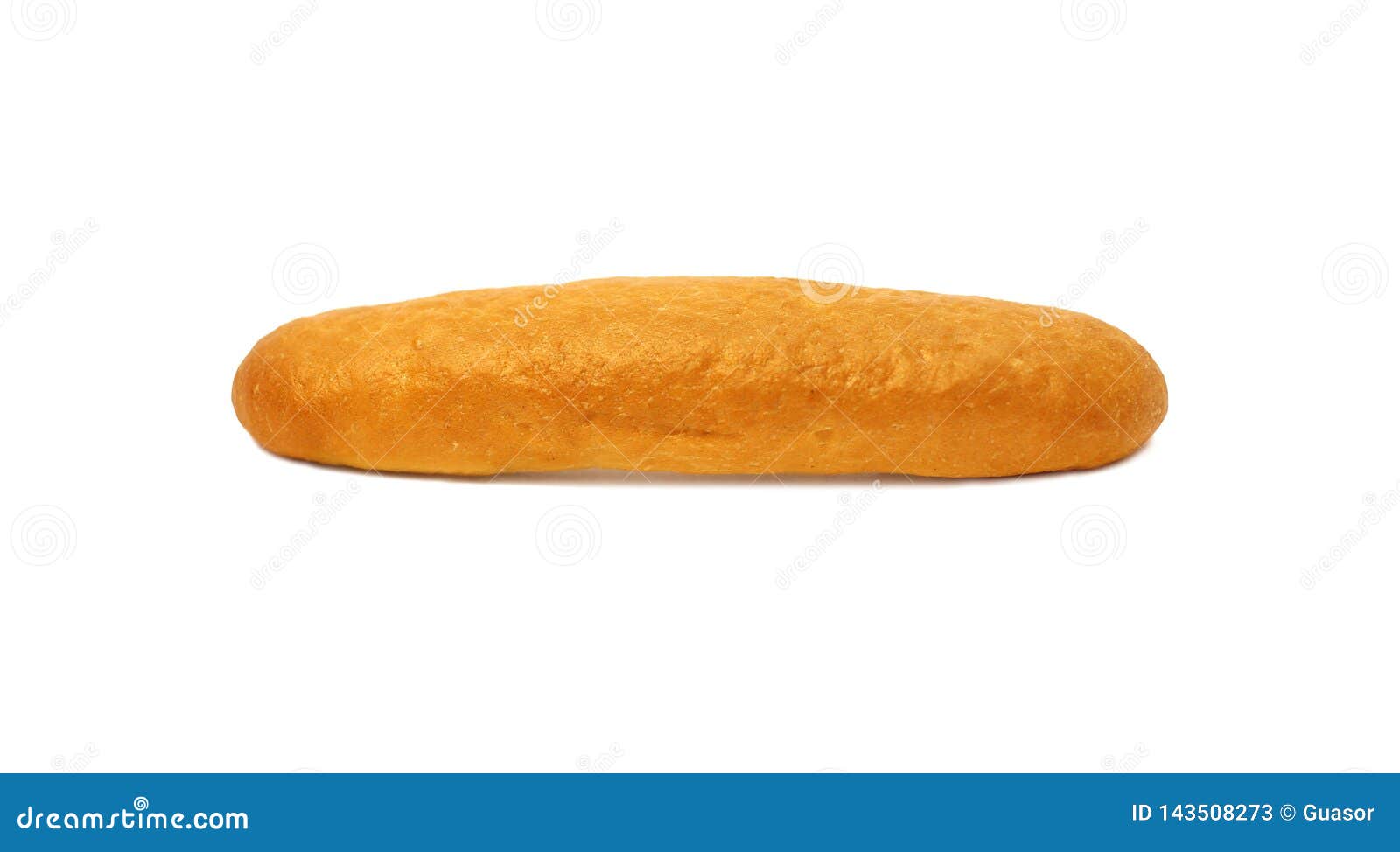Long Loaf of White Bread with Golden Crust Isolated on White Stock ...