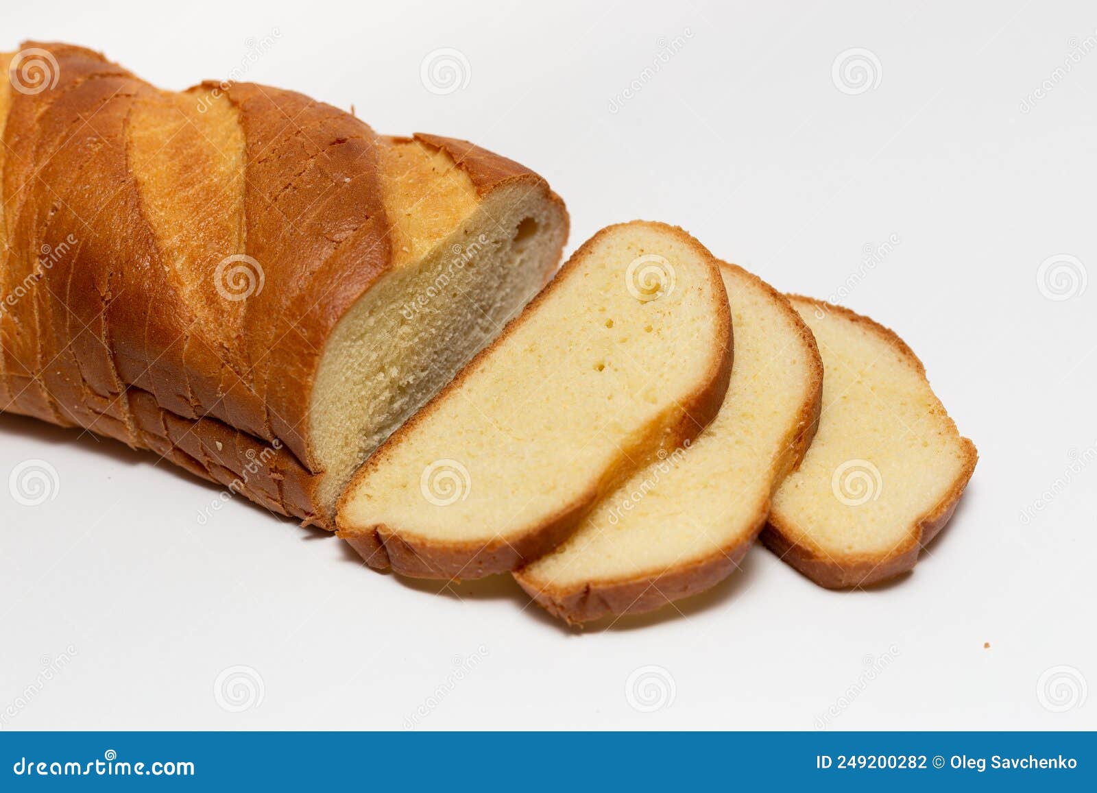 Long Loaf of Whole Wheat Breads on White Background Stock Photo - Image ...