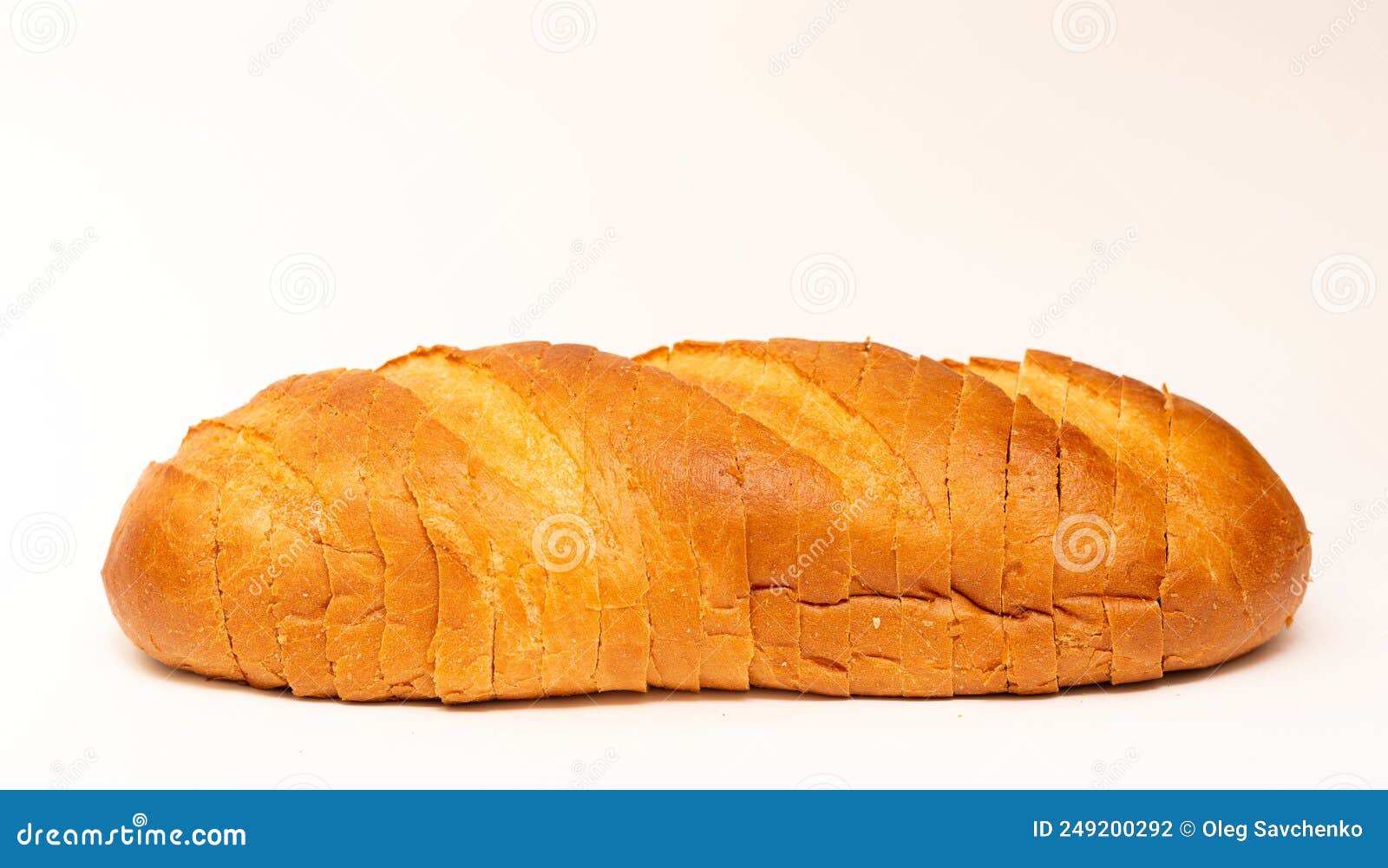 Long Loaf of Whole Wheat Breads on White Background Stock Photo - Image ...