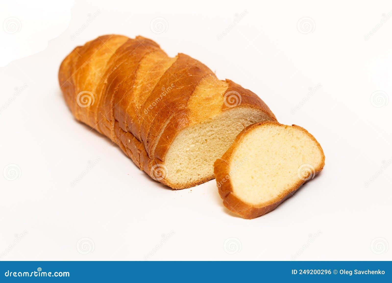 Long Loaf of Whole Wheat Breads on White Background Stock Photo - Image ...