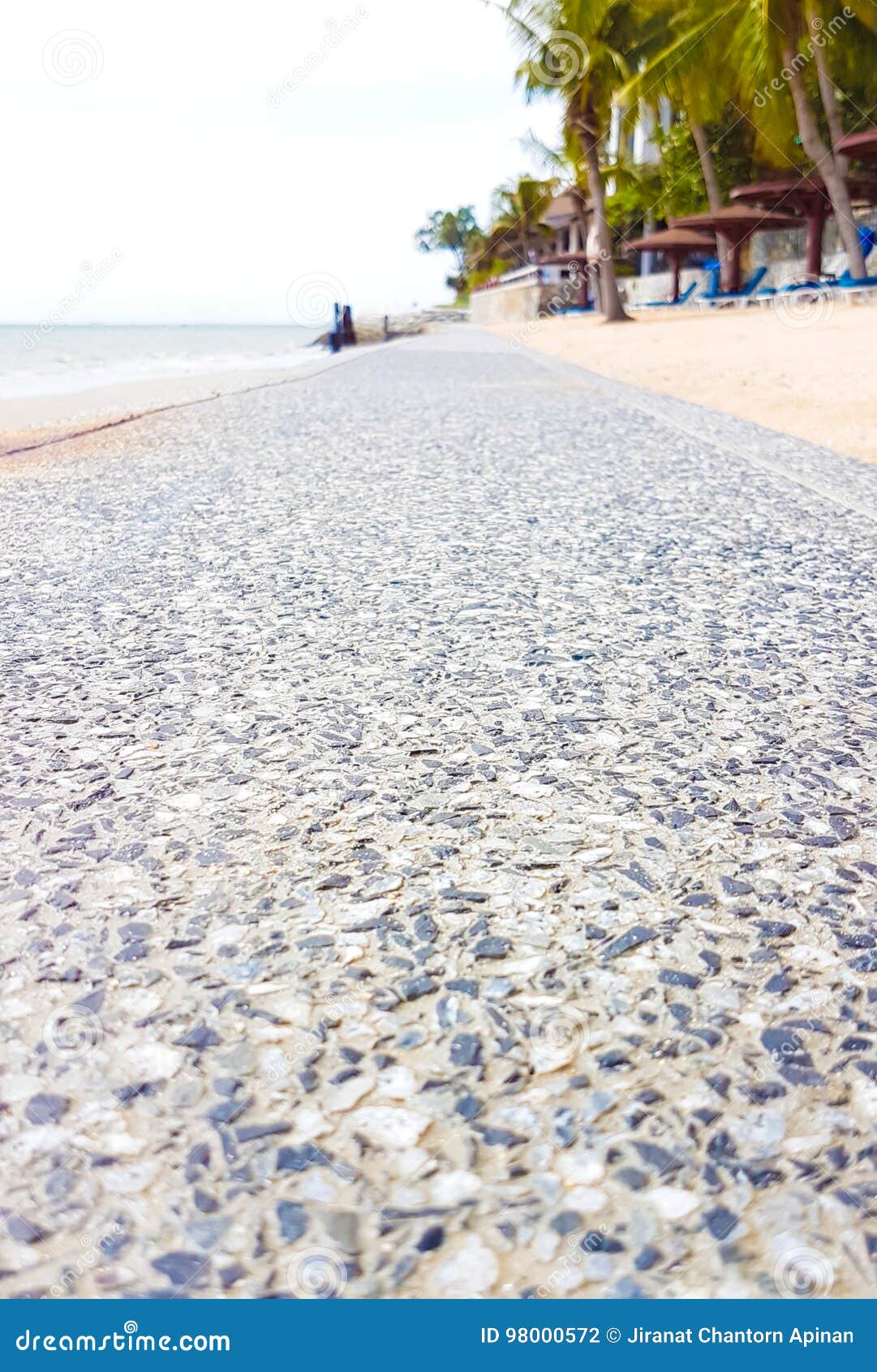 Long Marble Walk Way beside of the Beach Stock Photo - Image of marble ...