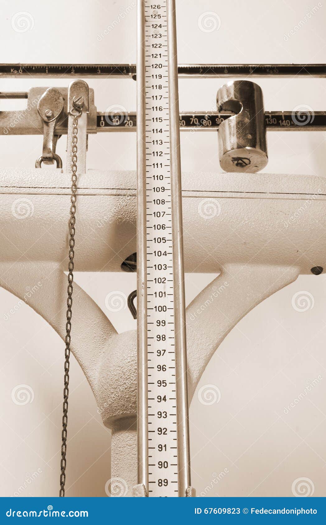 Long Measuring Rod for Measuring the Height in an Old Scale at a Stock ...