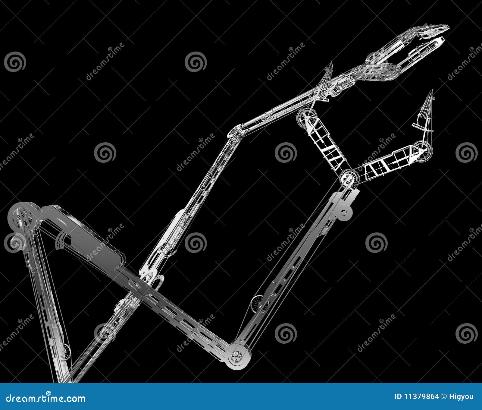 Long Mechanical Arm, Double Stock Illustration - Illustration of light ...