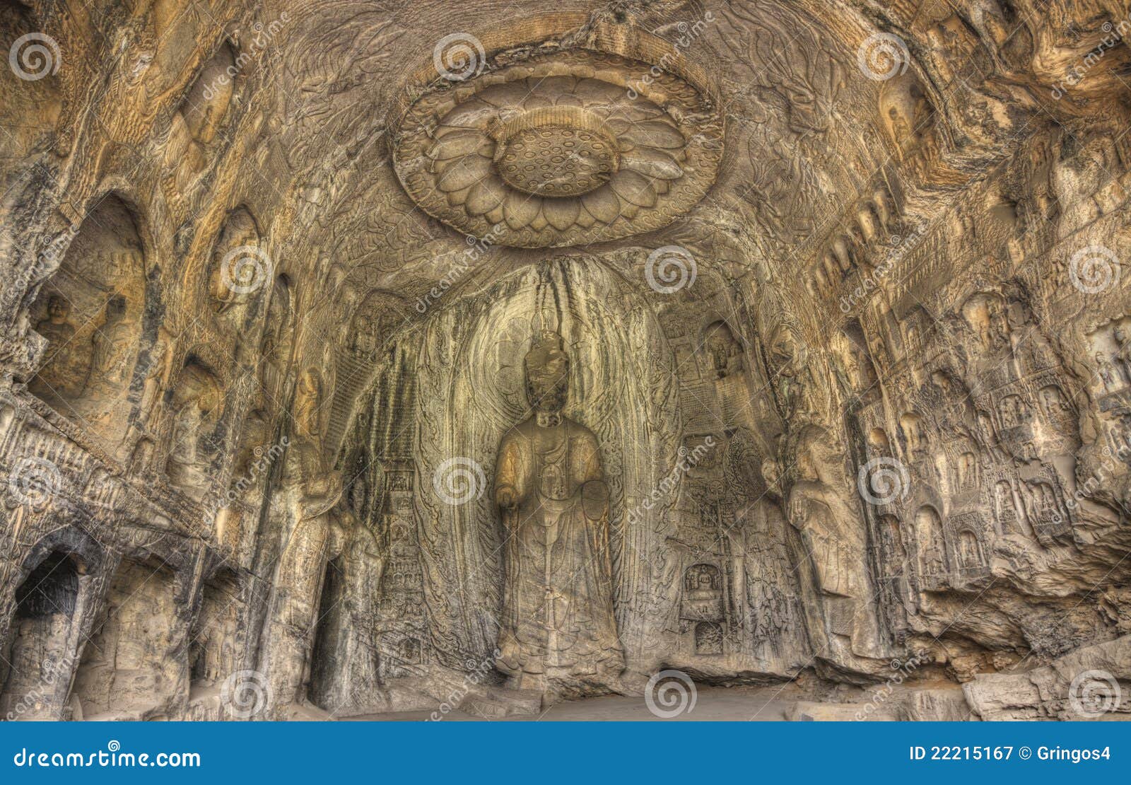 Long Men Grottoes Lotus Cave Stock Image - Image of long, famous: 22215167