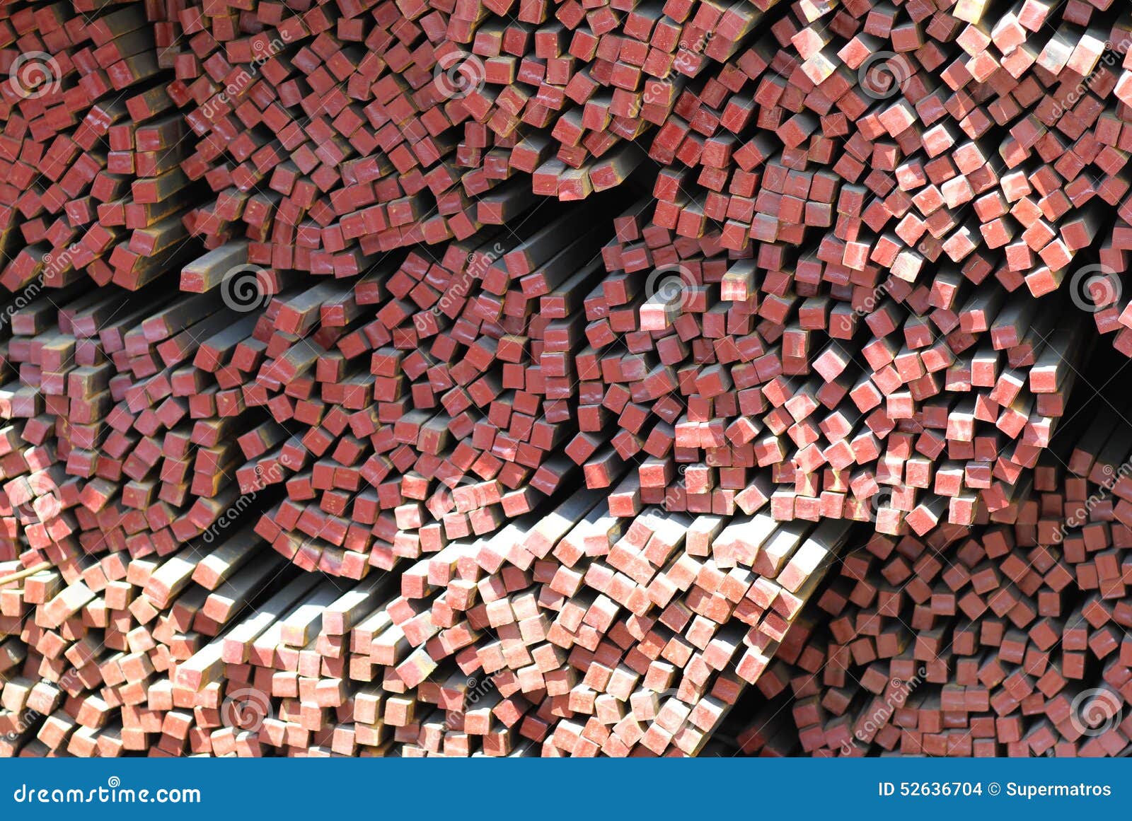 Long Metal Bars of Square Cross Section Stock Photo - Image of long ...