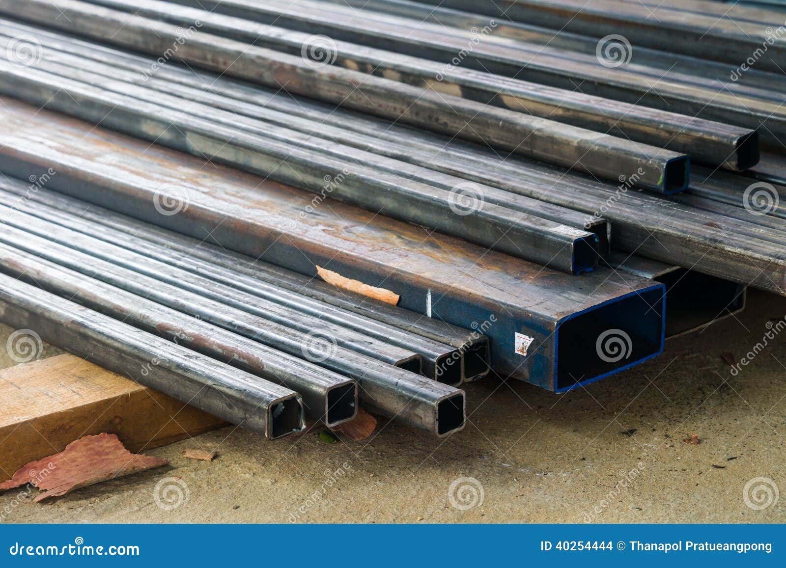 Long Metal Beams at Construction Site Stock Photo - Image of industry ...