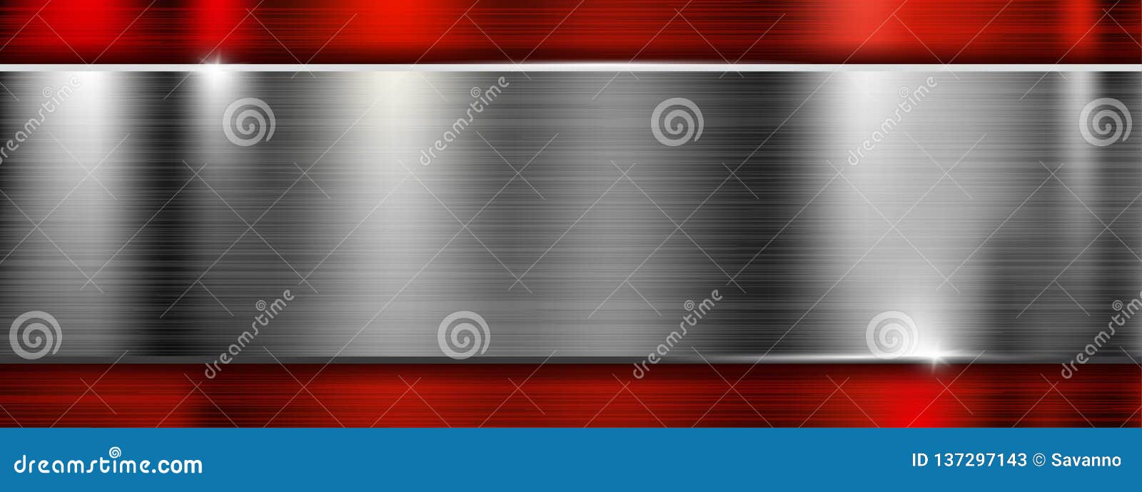Long Metal Brushed Texture with Red Frame Stock Vector - Illustration ...