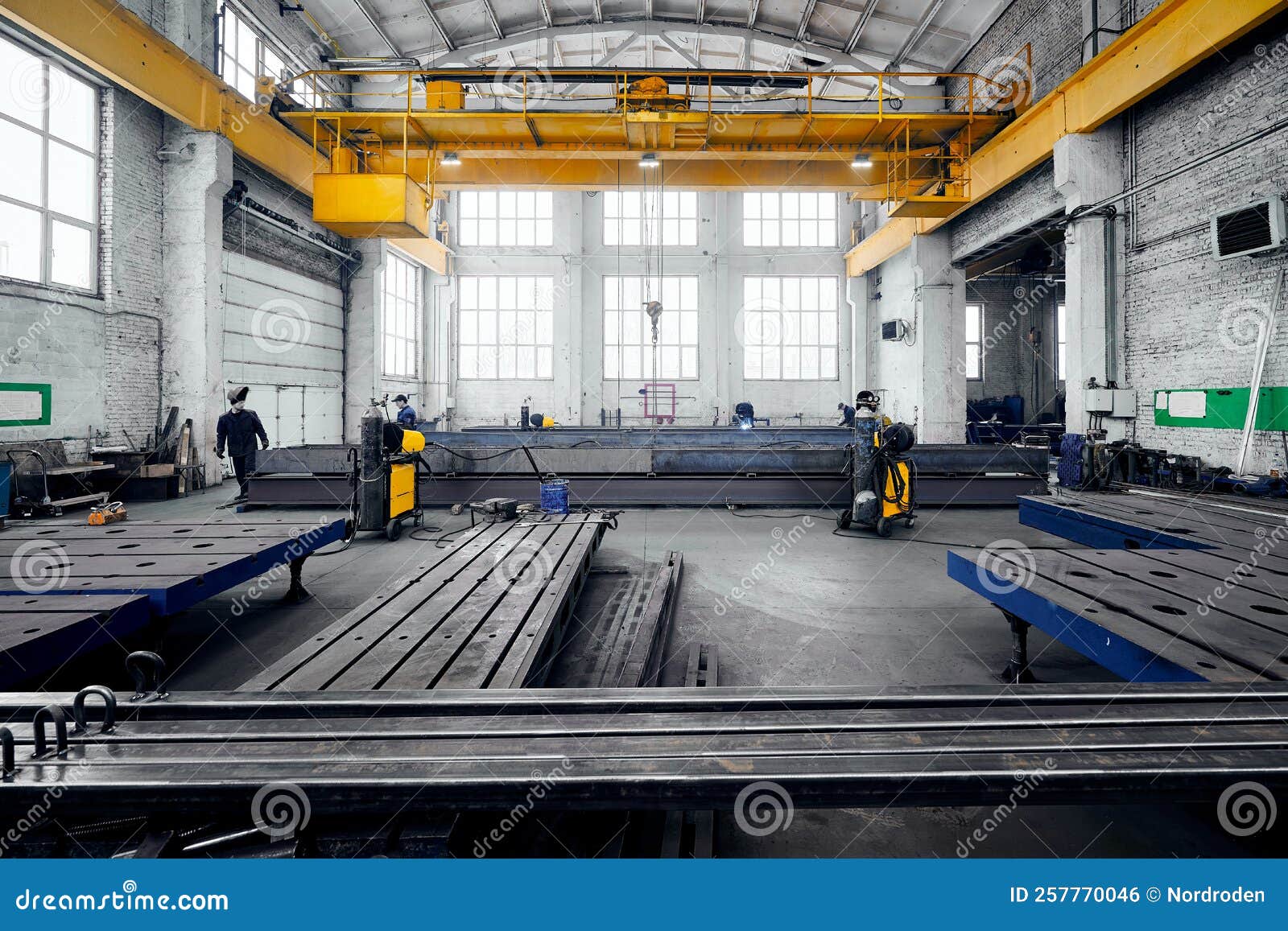 Long Metal Frames Welding in Assembling Plant Workshop Editorial Photo ...