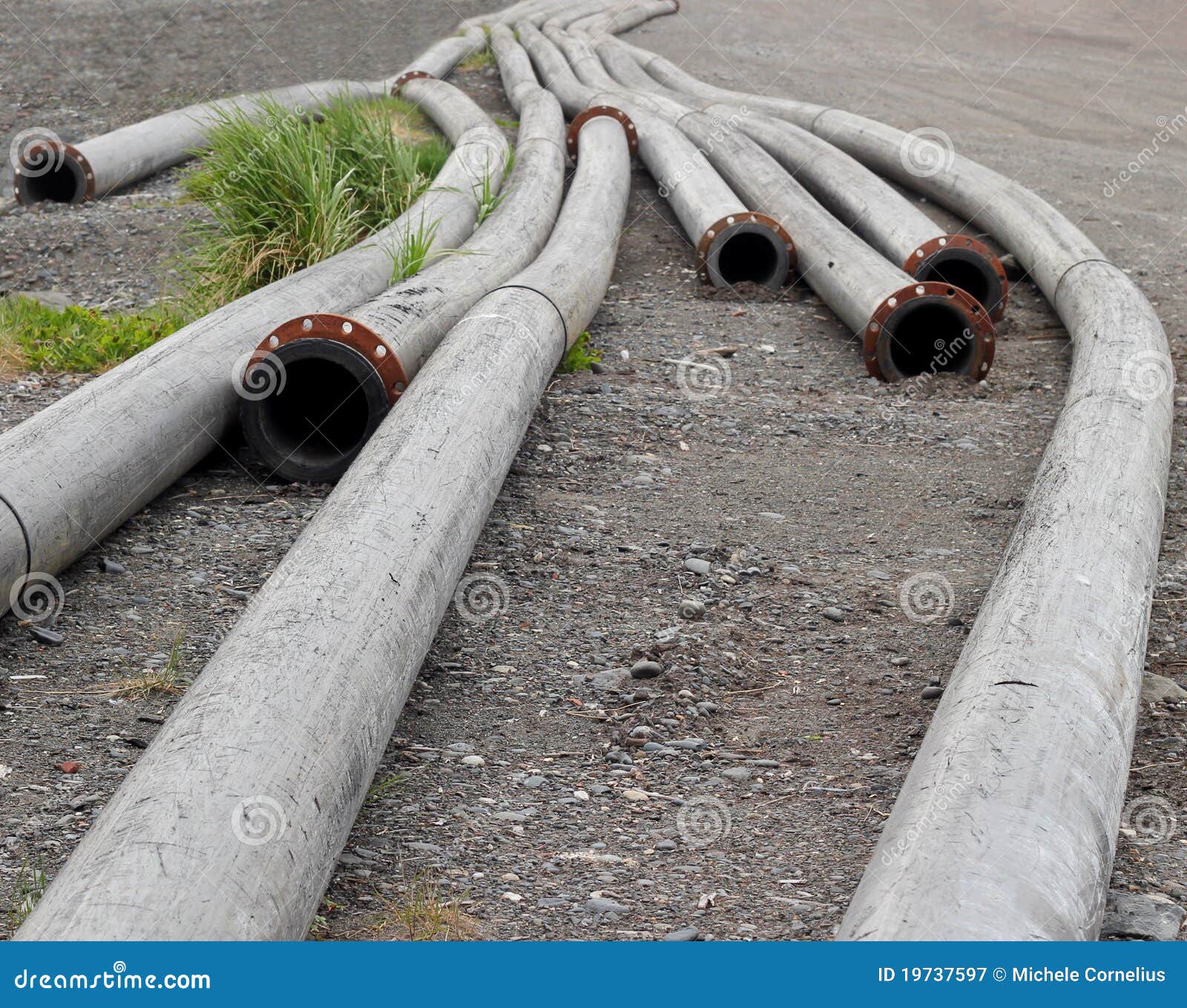 Long metal pipes stock image. Image of water, round, gray - 19737597