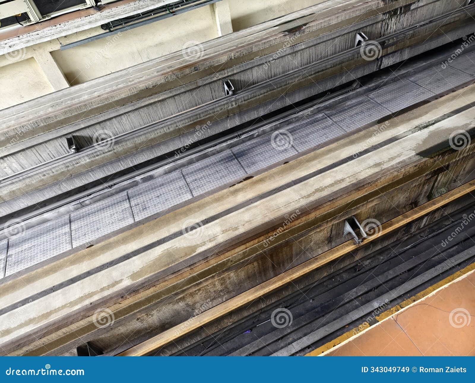 A Long Metal Train Tracks at a Monorail Station Stock Image - Image of ...