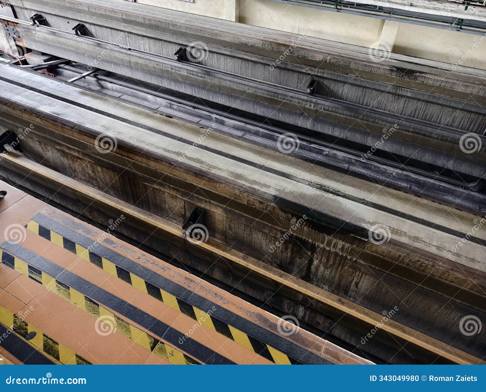 A Long Metal Train Tracks at a Monorail Station Stock Photo - Image of ...