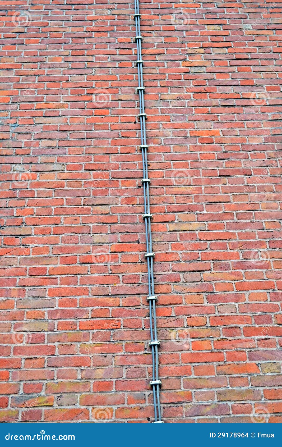 Long Metal Wire (lightning-conductor) on Red Brick Wall, Stock Photo ...