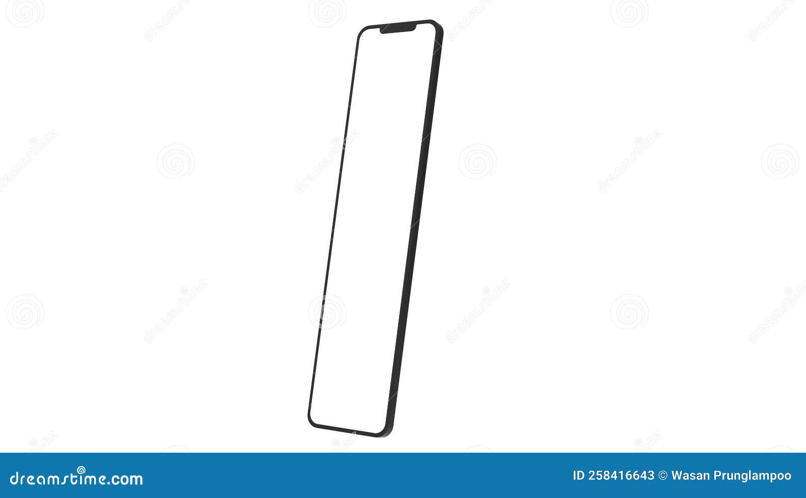 Long Mobile Phone Template Mockup. 3D Illustration Stock Illustration ...