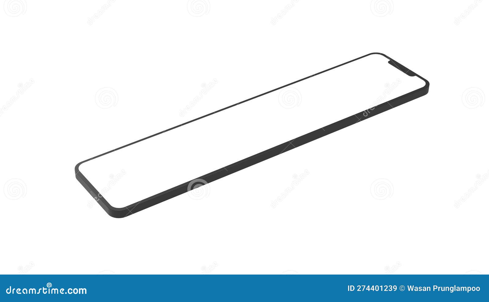 Long Mobile Phone Template Mockup. 3D Illustration Stock Illustration ...