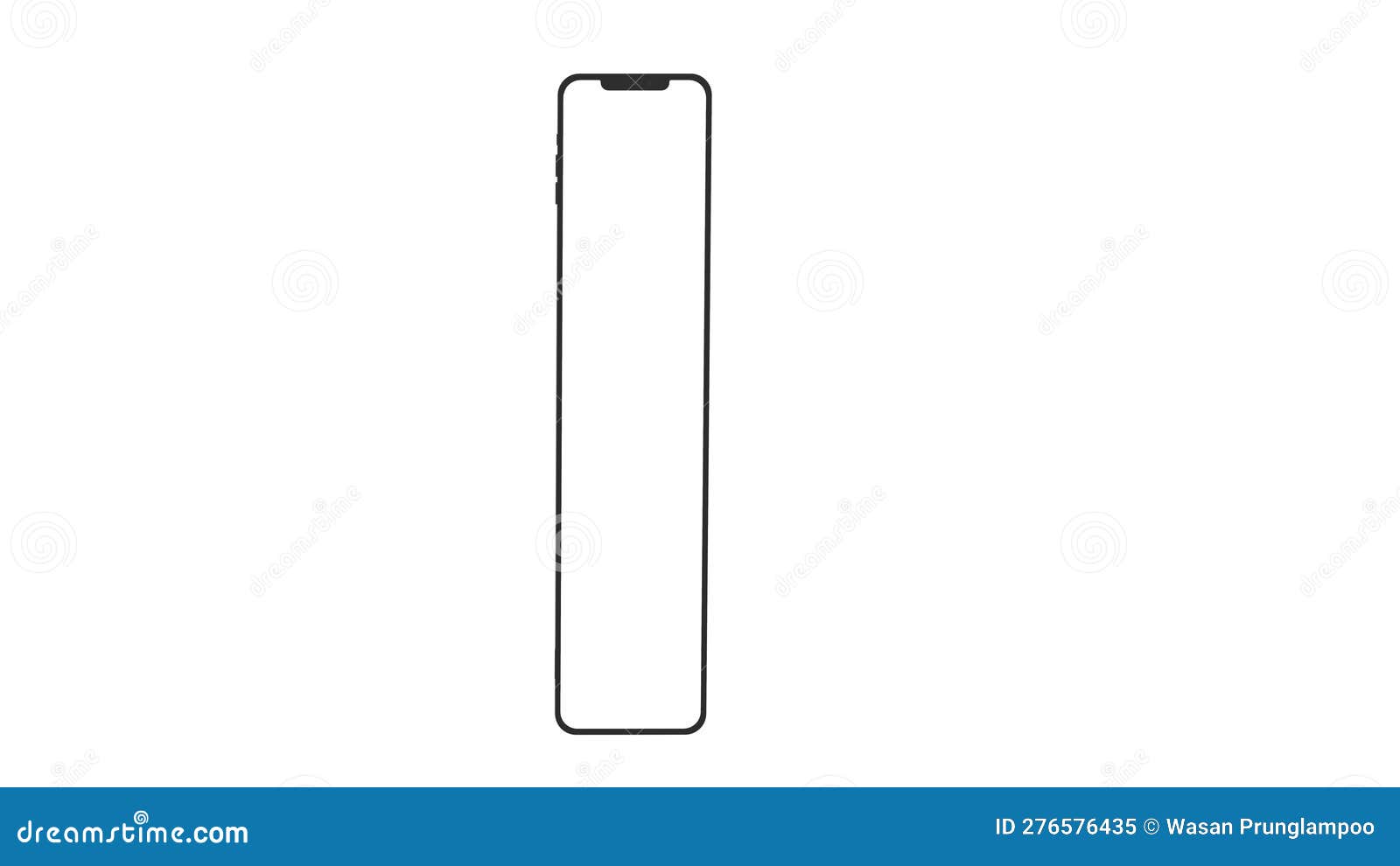 Long Mobile Phone Template Mockup. 3D Illustration Stock Illustration ...