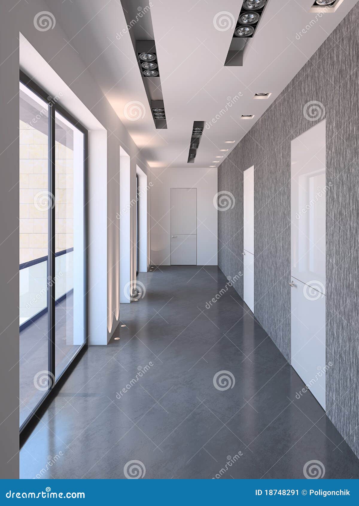 Modern Corridor Side Stock Photo | CartoonDealer.com #80555796