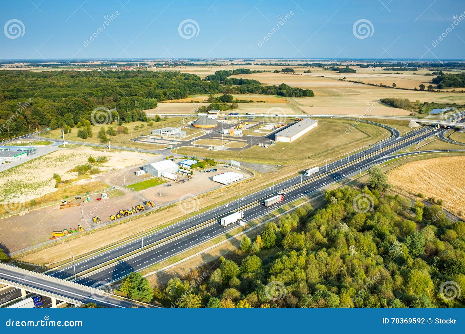 Long modern highway stock photo. Image of truck, scenery - 70369592