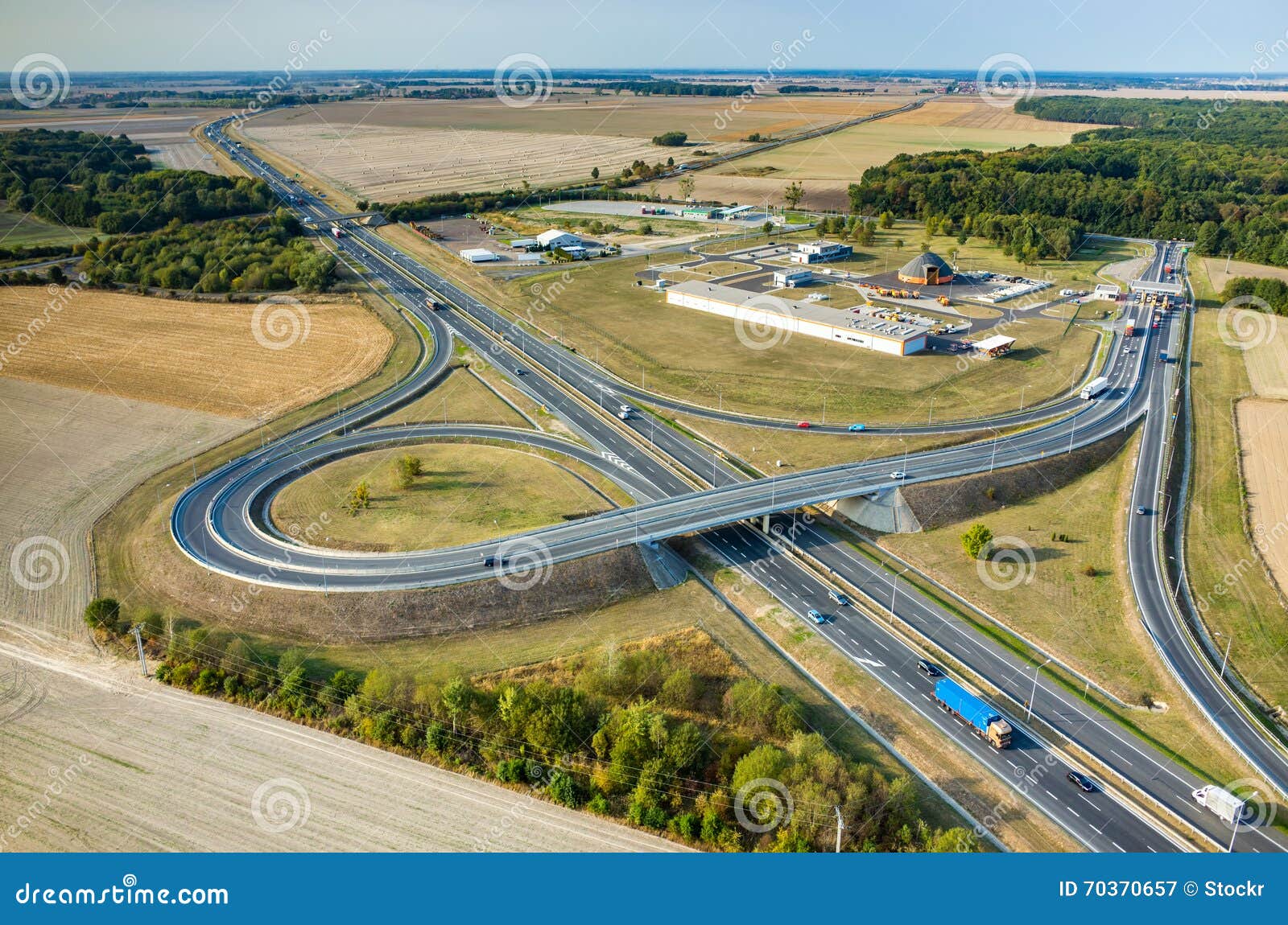 Long modern highway stock image. Image of grass, architecture - 70370657