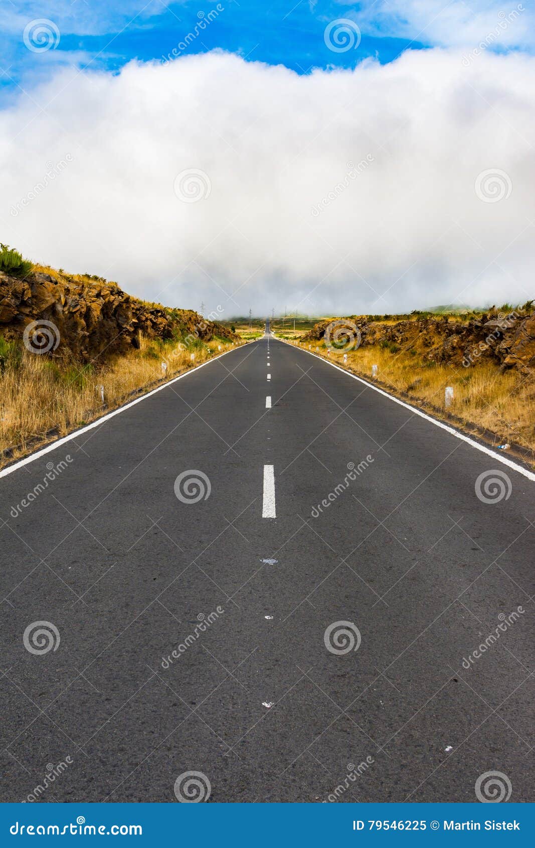 Long narrow road scenery stock image. Image of narrow - 79546225