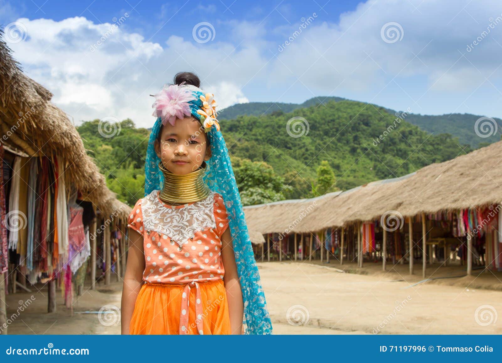 Long neck kid in Thailand editorial photo. Image of thai - 71197996