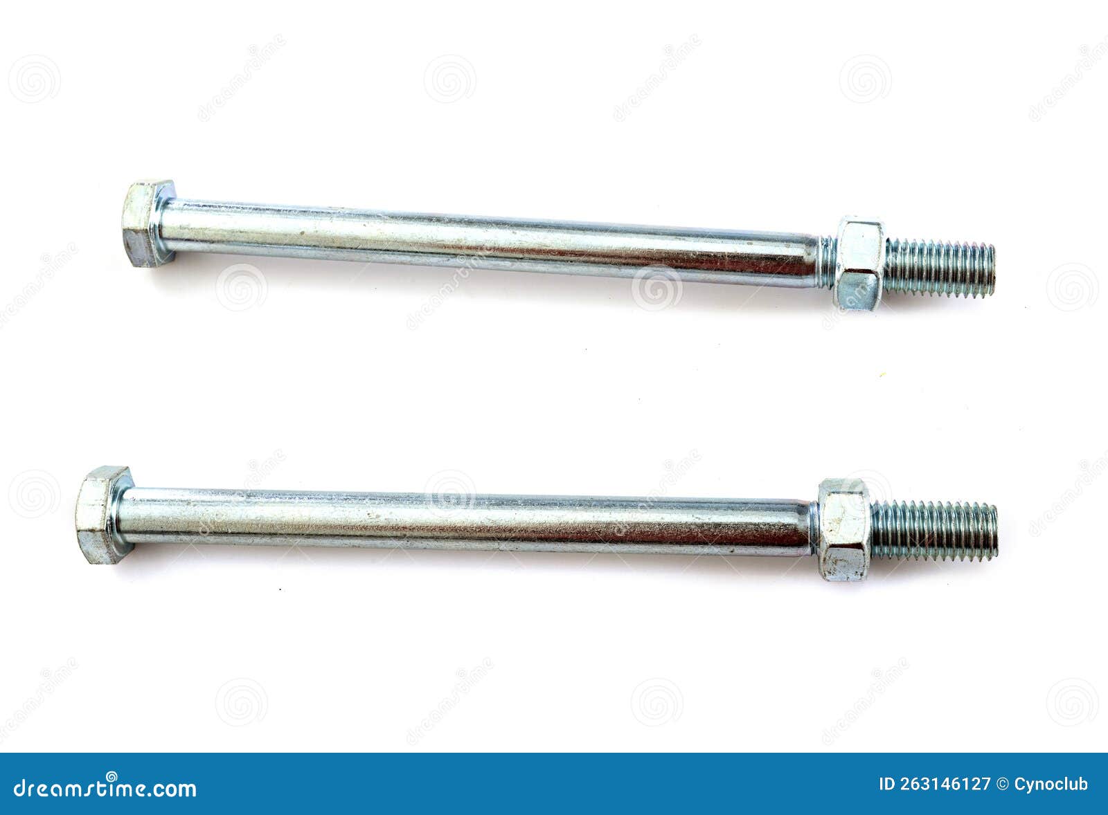 Long nut and bolt stock image. Image of white, industrial - 263146127