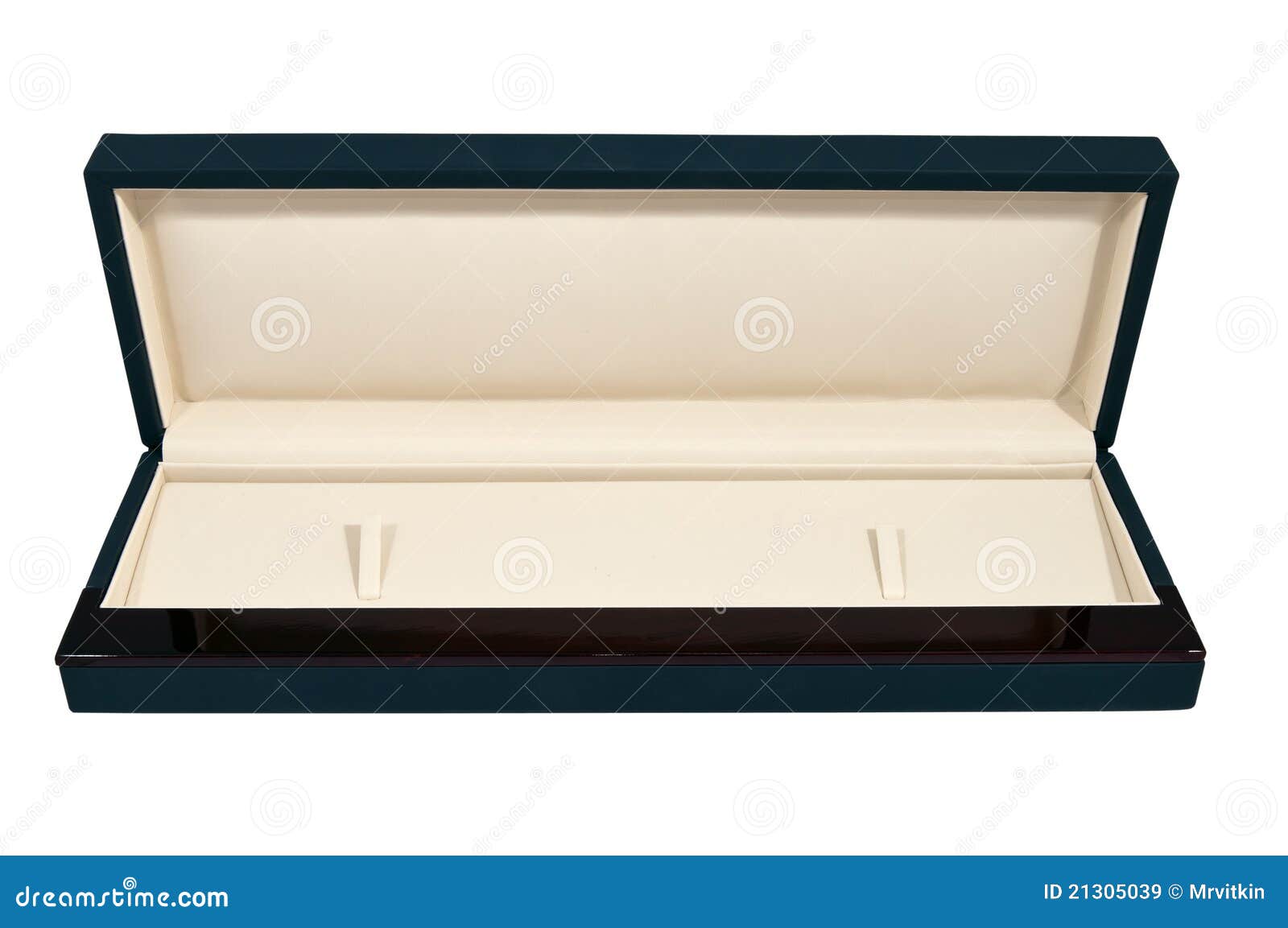 Long Opened Dark Blue Lather and Wooden Box Stock Image - Image of ...
