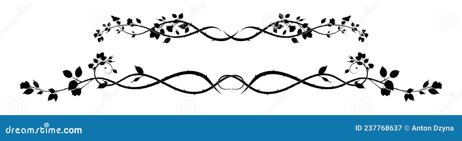 Long Ornament on the Bottom of the Page with Rose Stock Vector ...