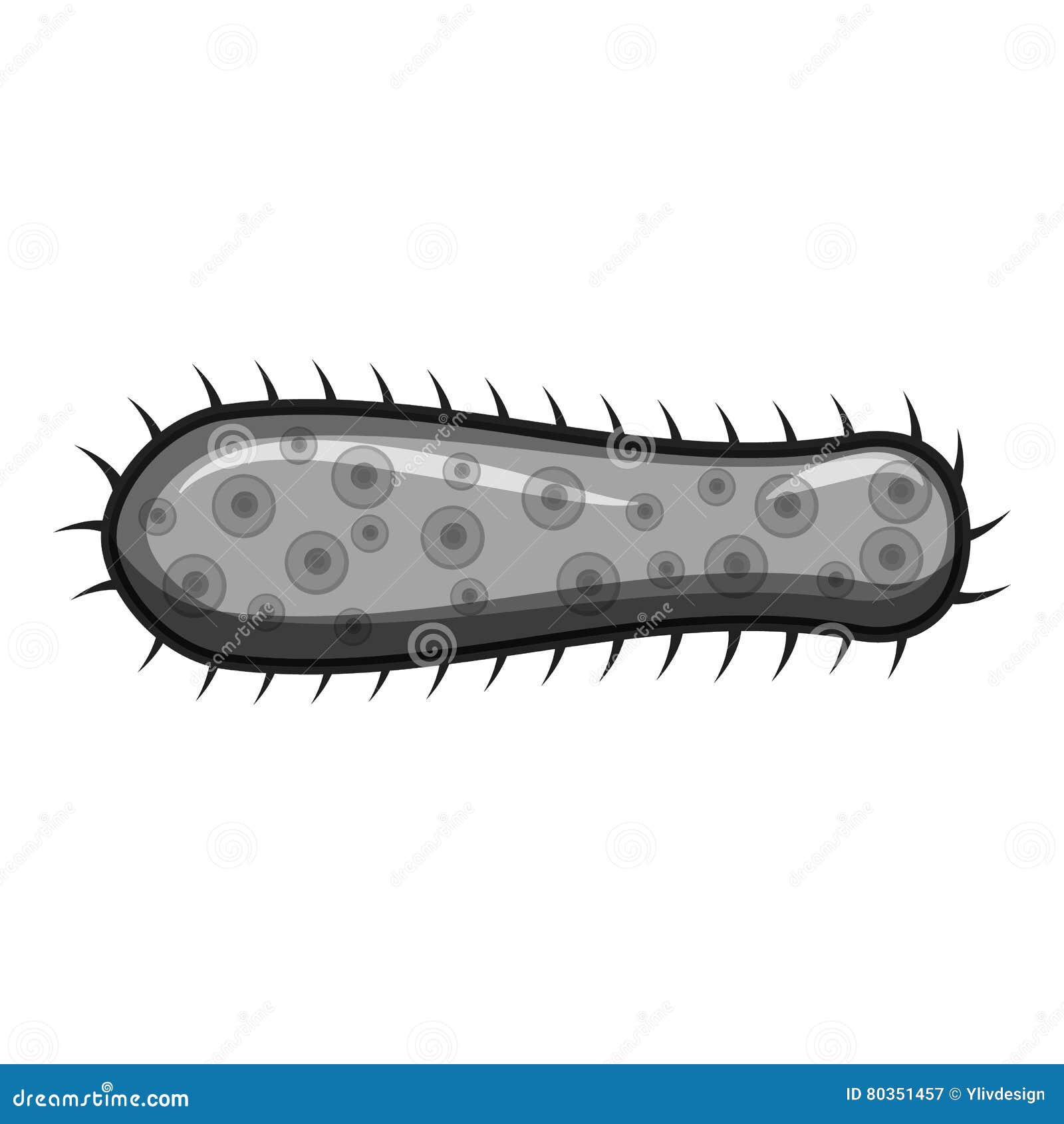 Oval Virus Structure With Spikes On Grey Background Royalty-Free ...