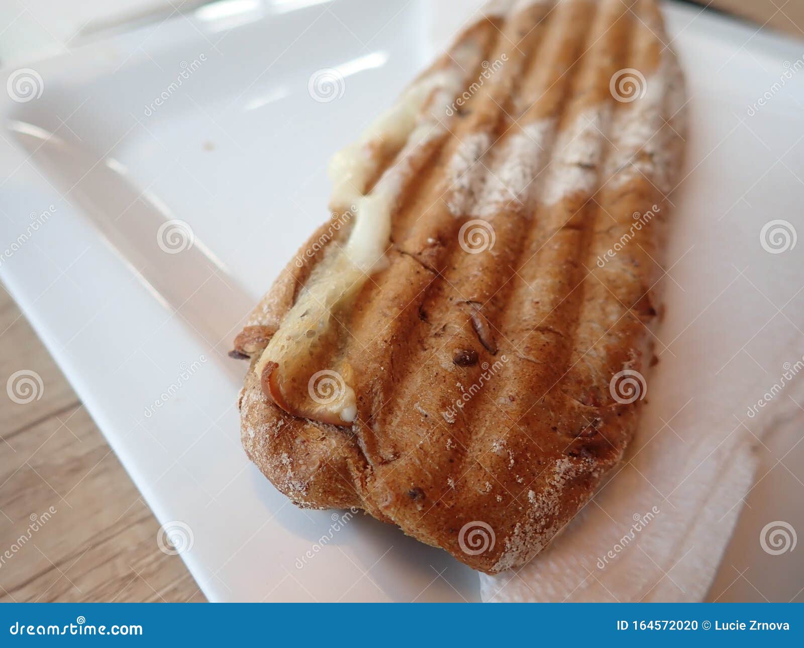 Long Panini Served on a Plate Stock Photo - Image of gluten, mixed ...